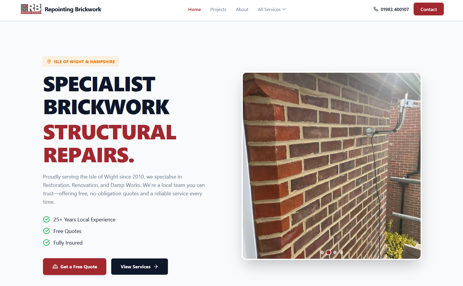 Repointing Brickwork & Masonry | Isle of Wight Specialists